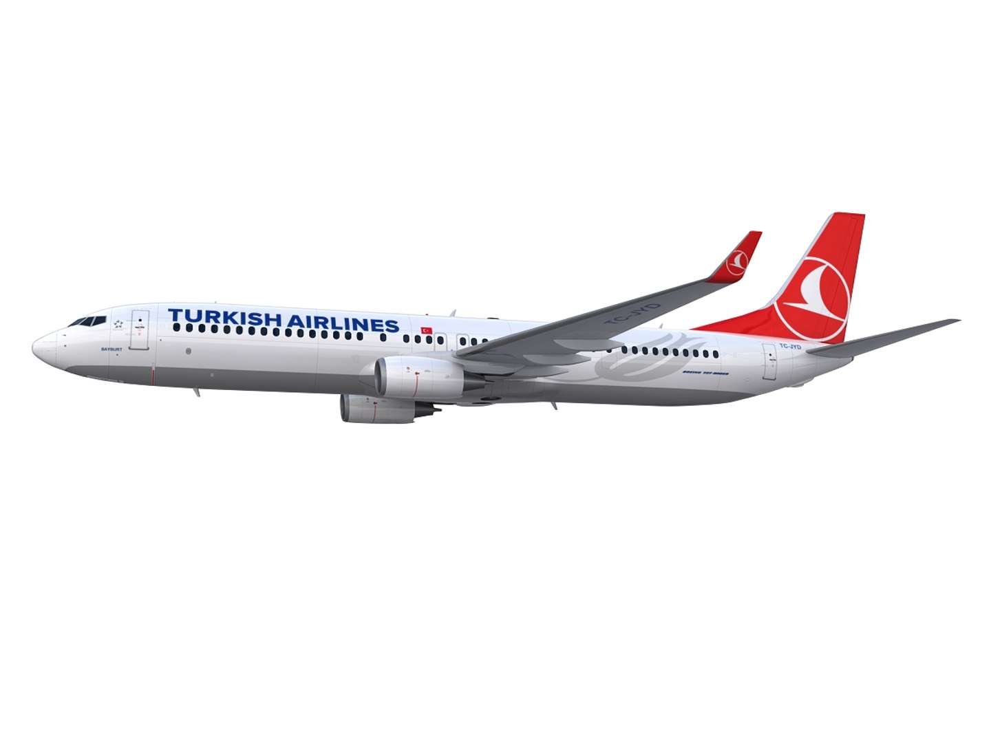 aircraft turkish airlines 3d max