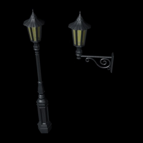 street light lamp post 3d lwo