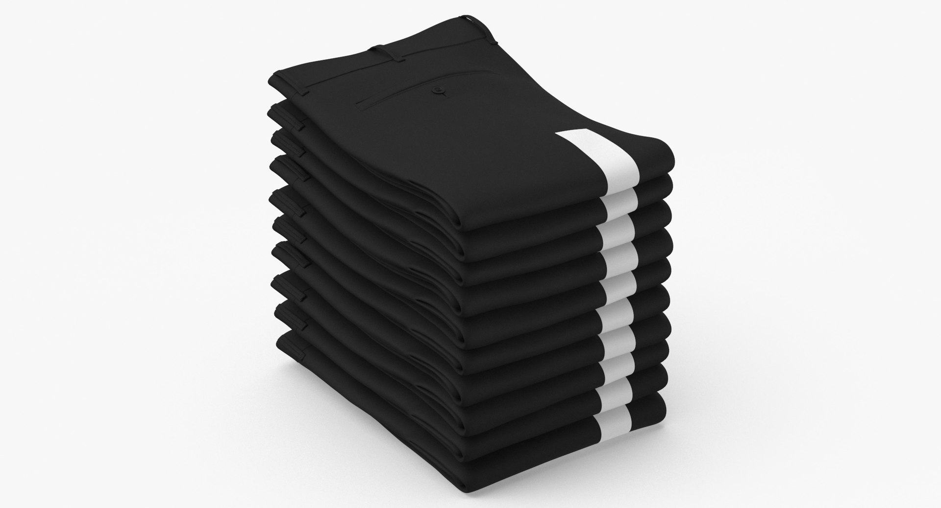 3D Folded Pants 10 Pile Black Dark and Light Khaki model - TurboSquid ...