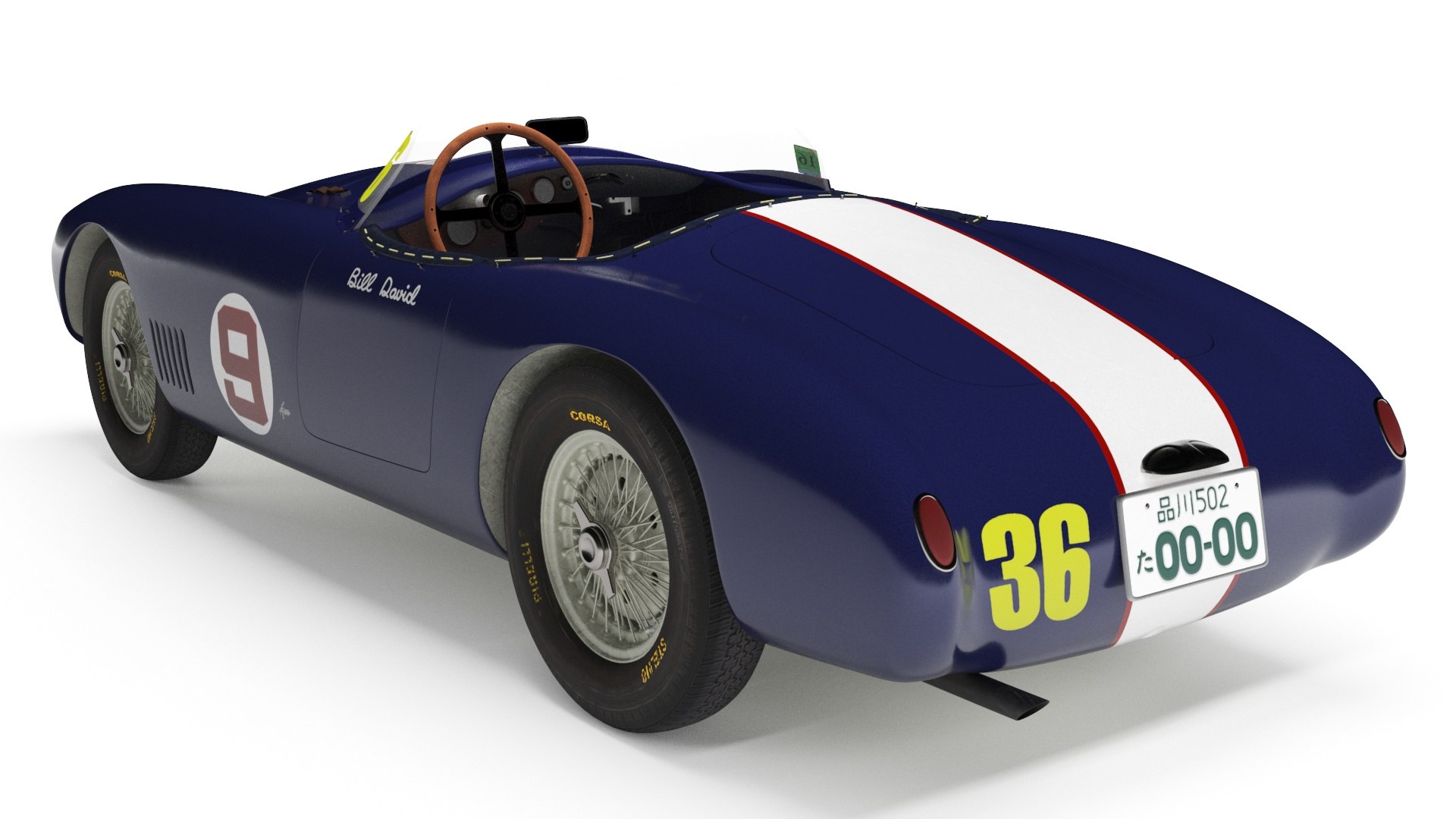 3D Osca Car Navy Blue - TurboSquid 2239475
