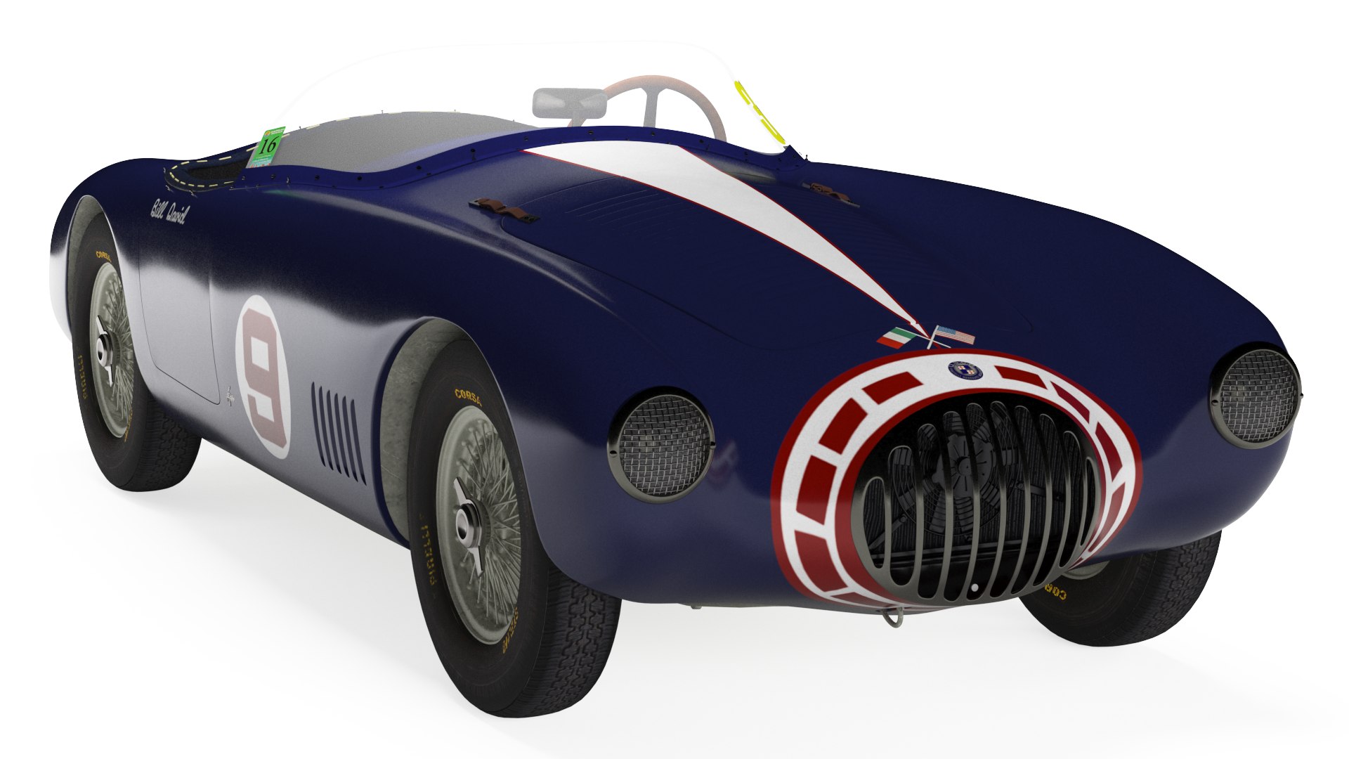 3D Osca Car Navy Blue - TurboSquid 2239475