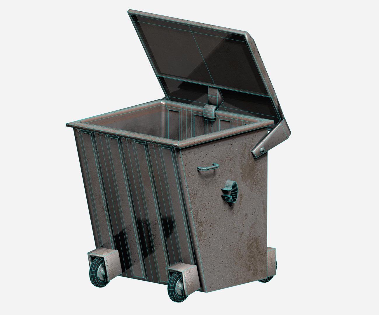 3D Galvanize big street garbage container model - TurboSquid 2130975