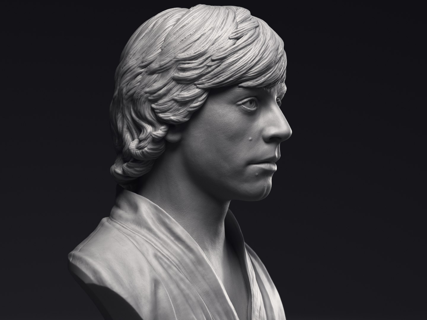 3D Mark Hamill As Luke Skywalker Bust - TurboSquid 2083029