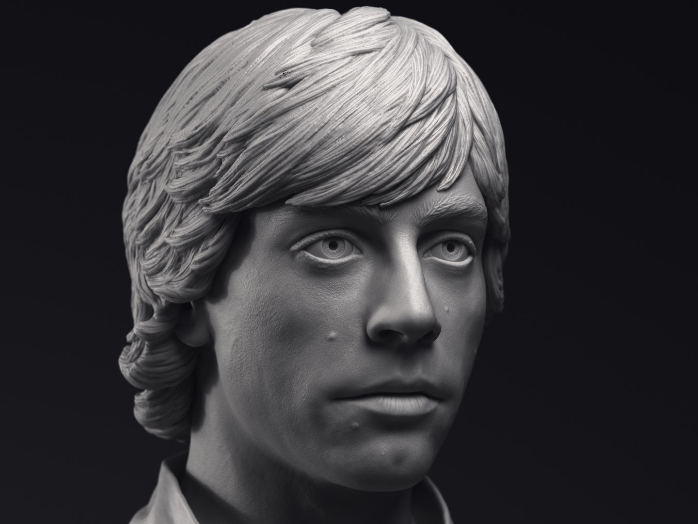 3D Mark Hamill As Luke Skywalker Bust - TurboSquid 2083029