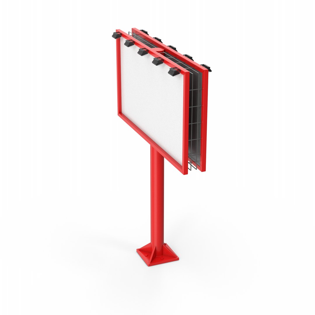 Red Billboard 3D Model - TurboSquid 2319457