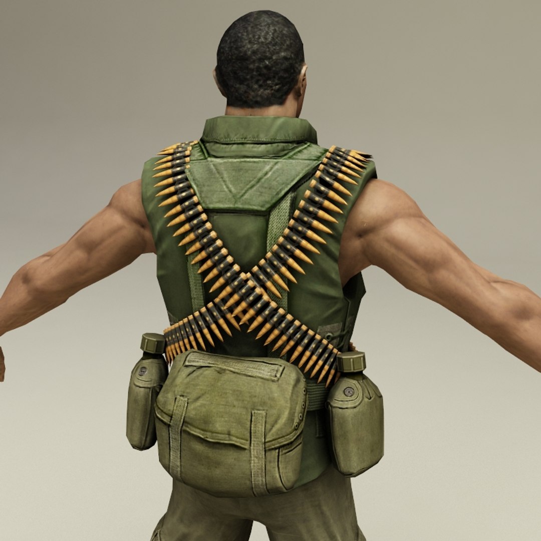 3d machine gunner t-pose