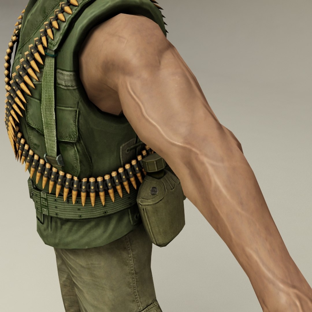 3d machine gunner t-pose