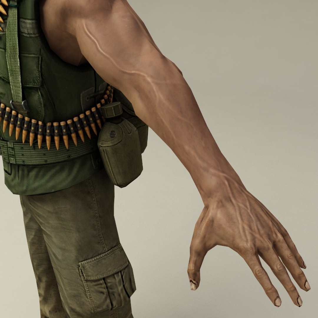 3d machine gunner t-pose