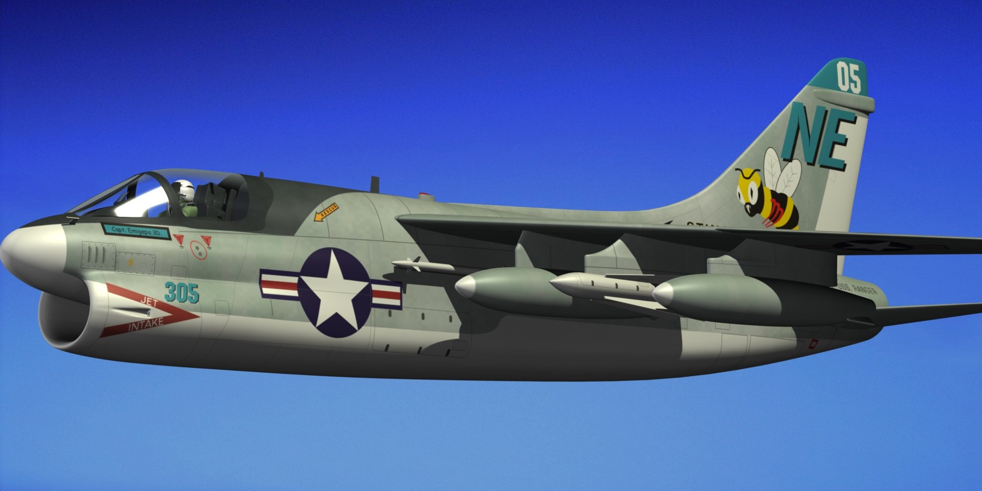 3d Model Vought A7 Corsair Ii