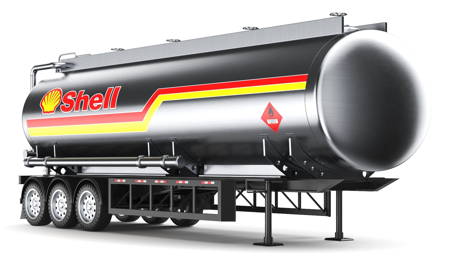 Detailed Gas Tank Trailer Shell Truck 3D Model - TurboSquid 2227532