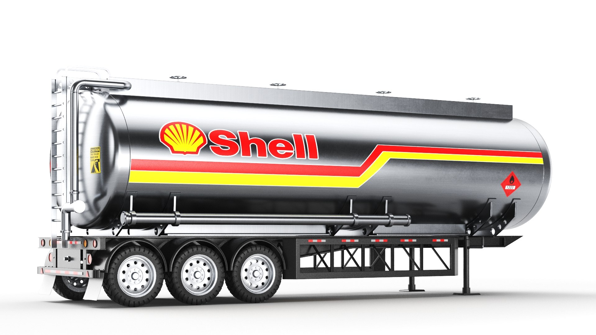 Detailed Gas Tank Trailer Shell Truck 3D Model - TurboSquid 2227532