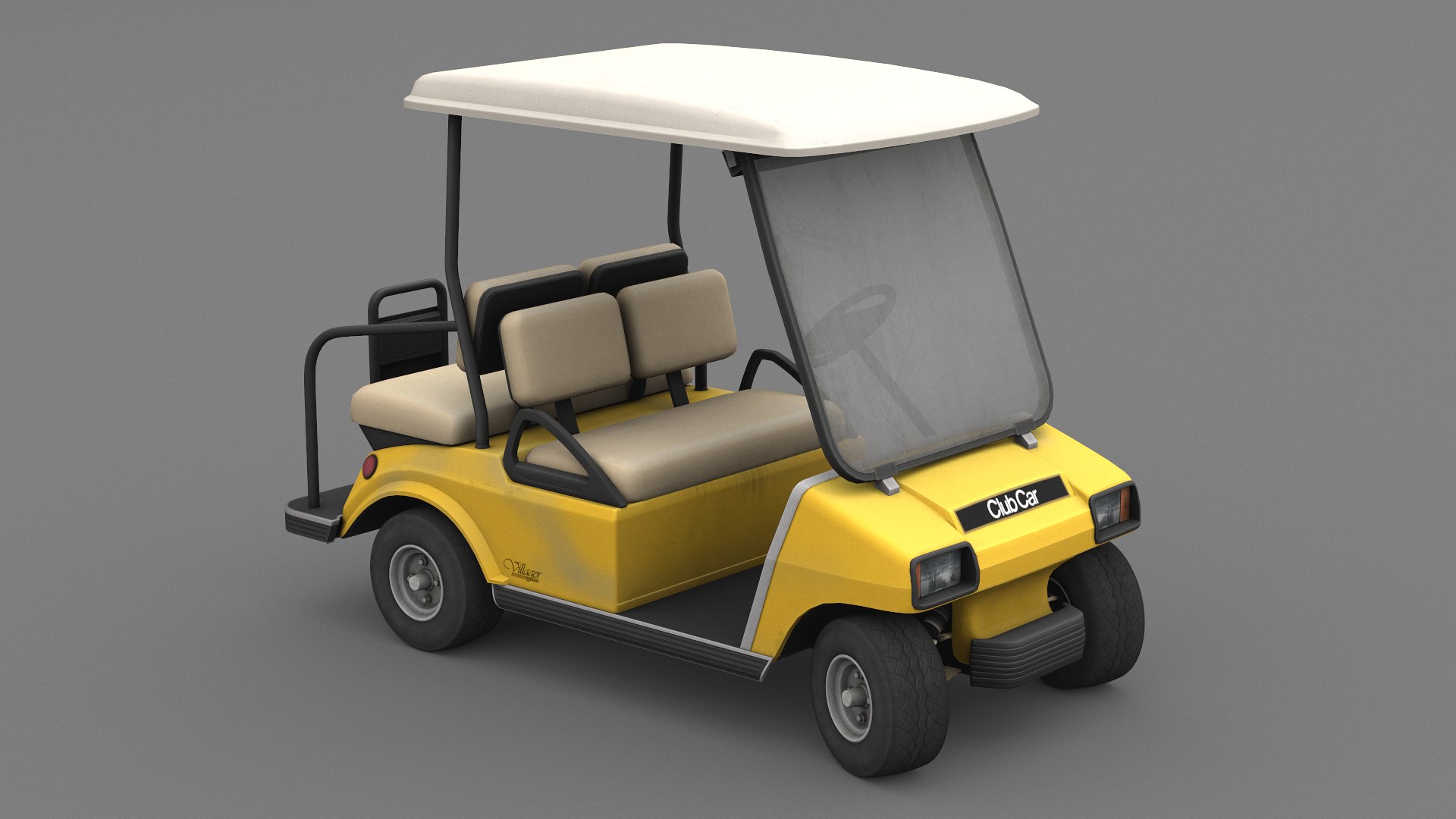 3D Yellow ClubCar - TurboSquid 1756011