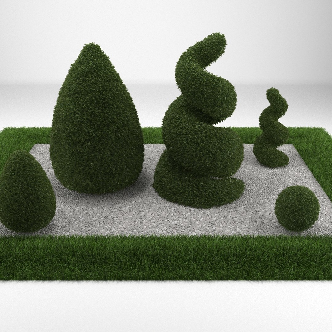 box trees leafs 3d model
