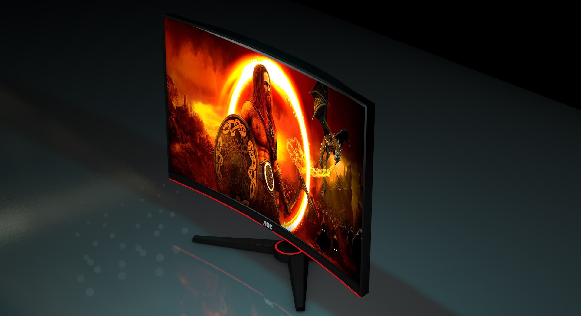 3D Curved AOC Gaming Monitor 3D Model - Ultra-Wide Display Model ...