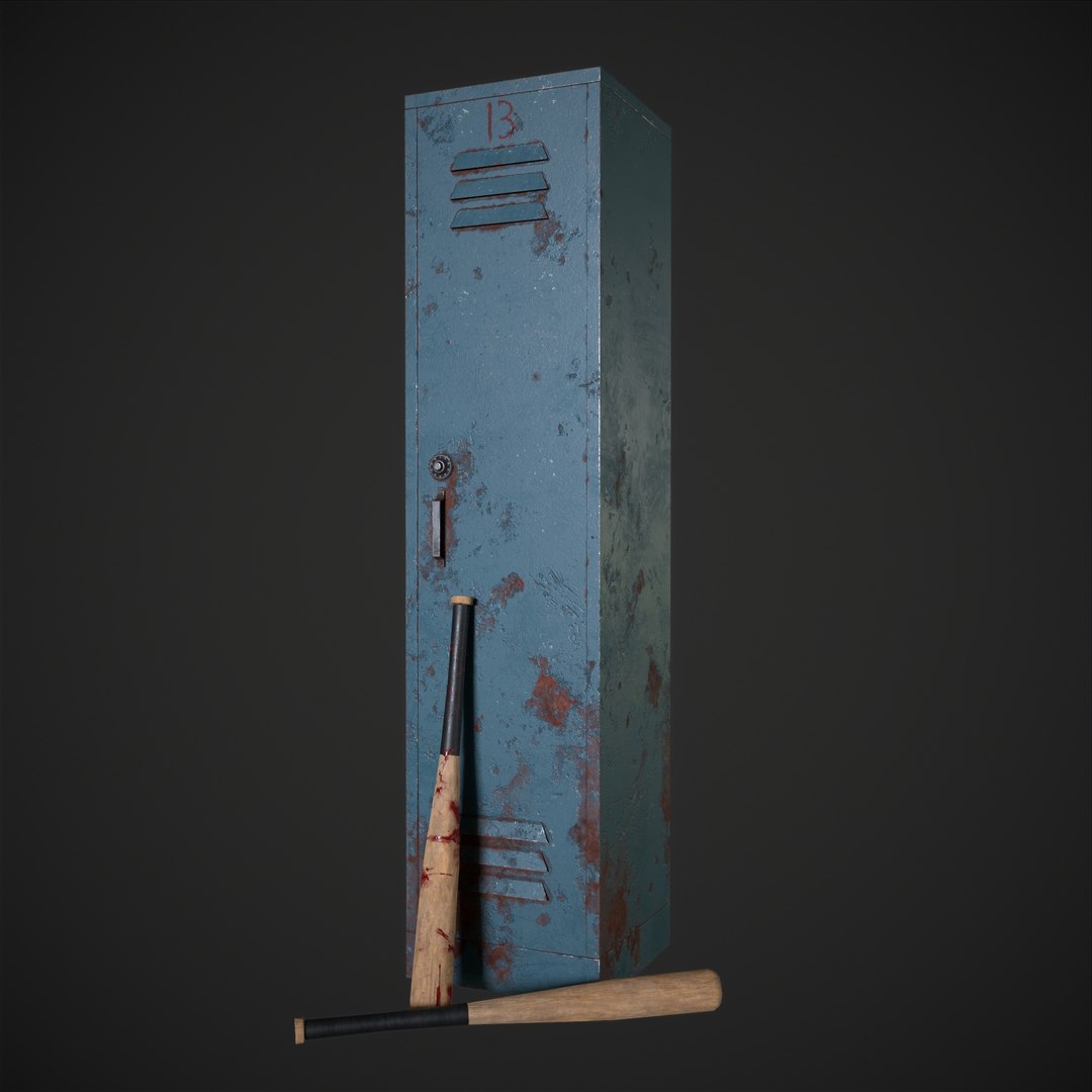 3D Locker And Baseball Bat - TurboSquid 2136046