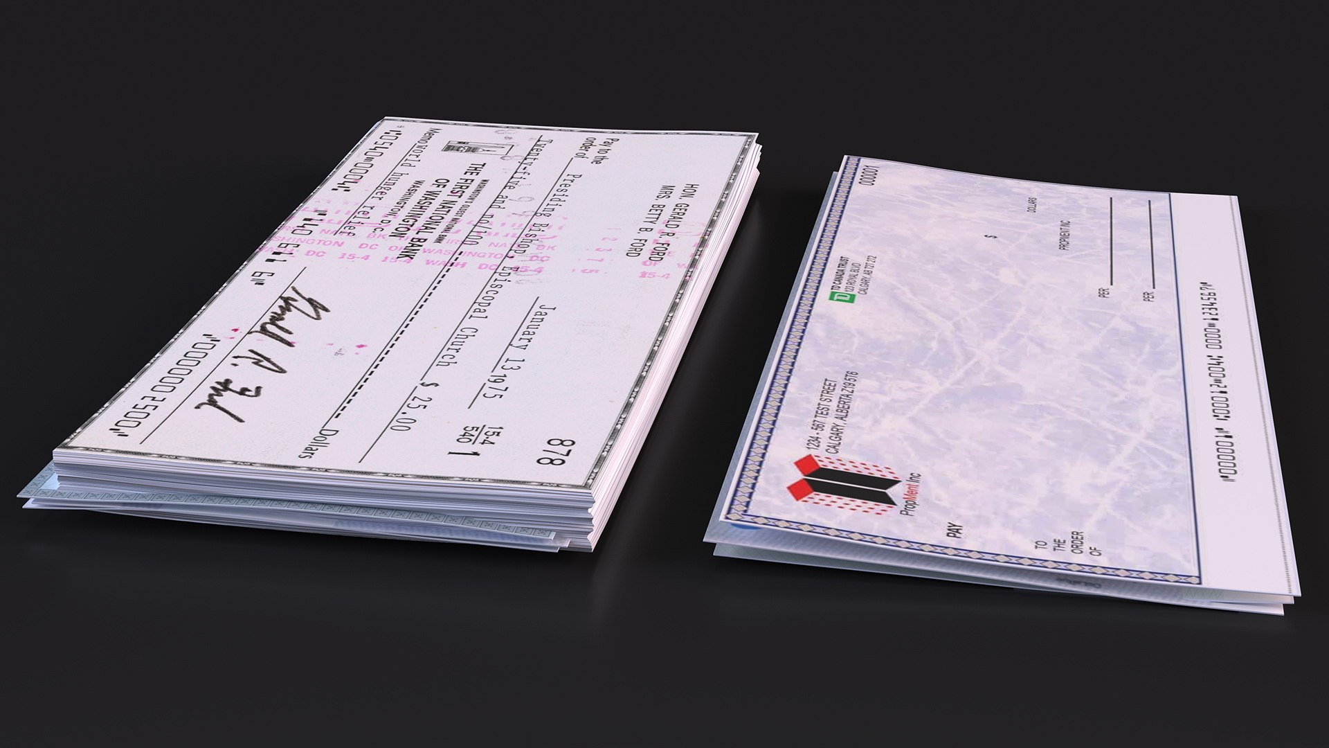 Bank Cheques Collection 3D Model - TurboSquid 2172296