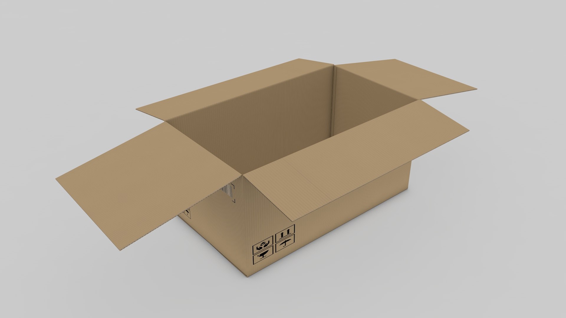 Cardboard box adjustable 3D model - TurboSquid 1669867
