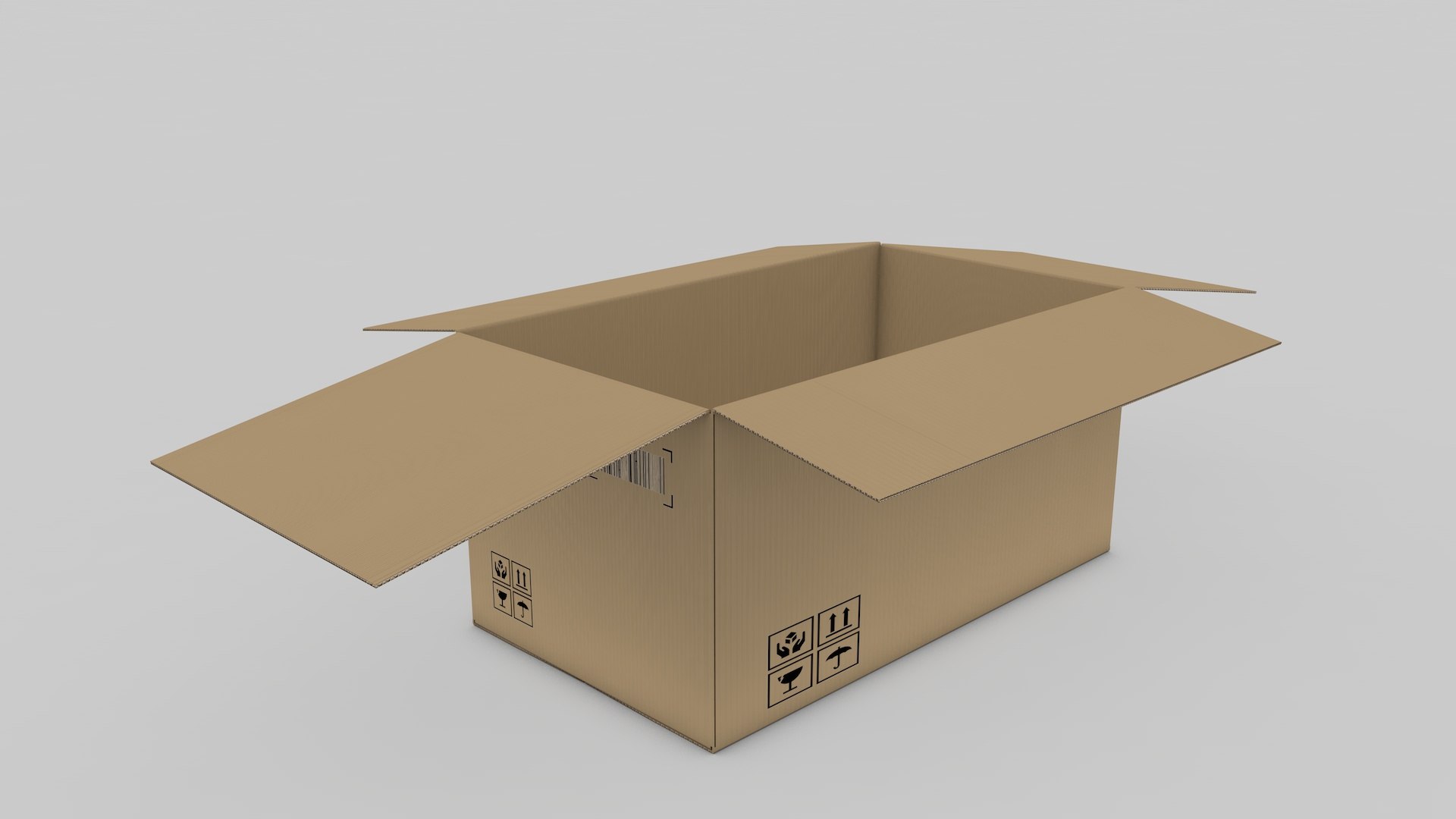 Cardboard box adjustable 3D model - TurboSquid 1669867