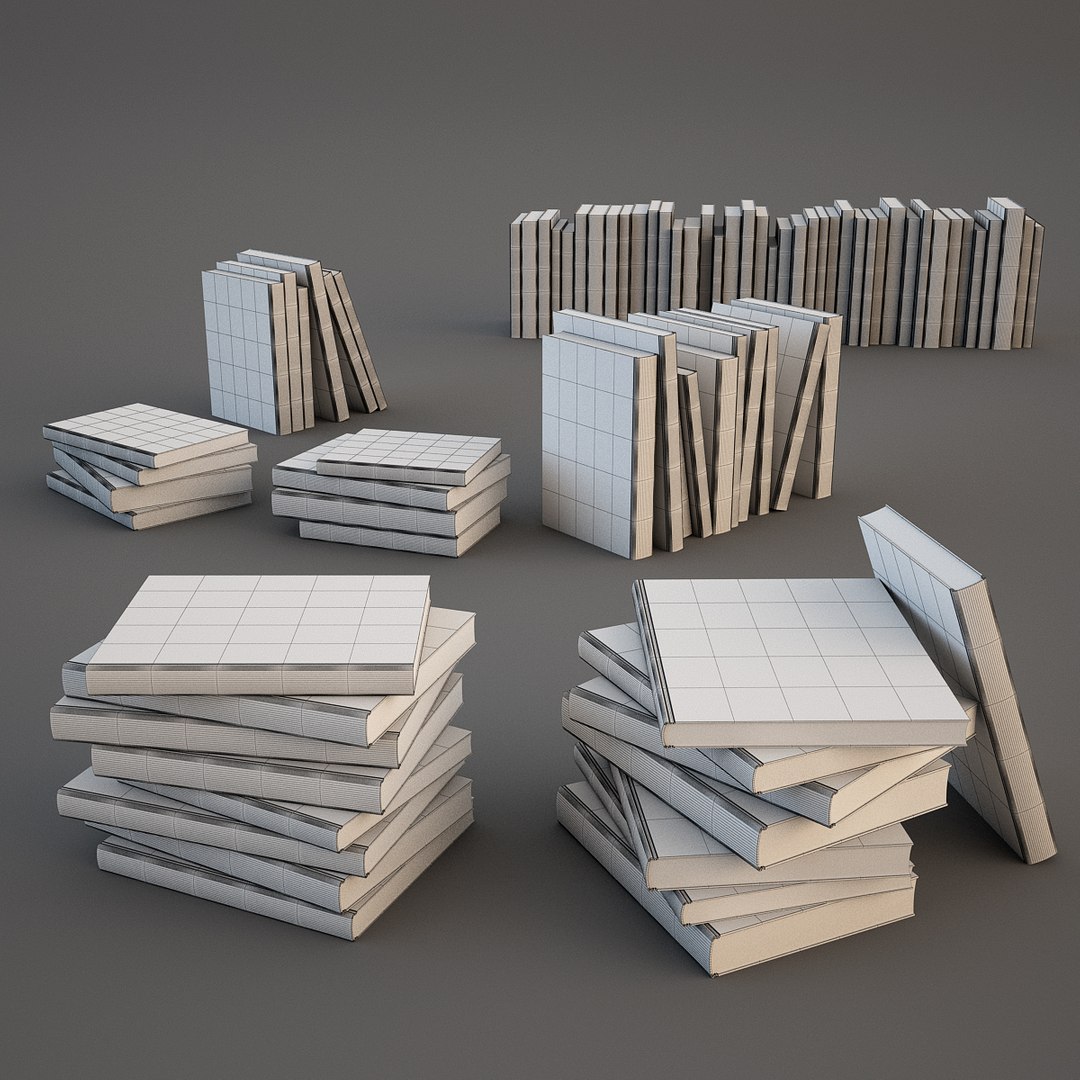3d realistic books model