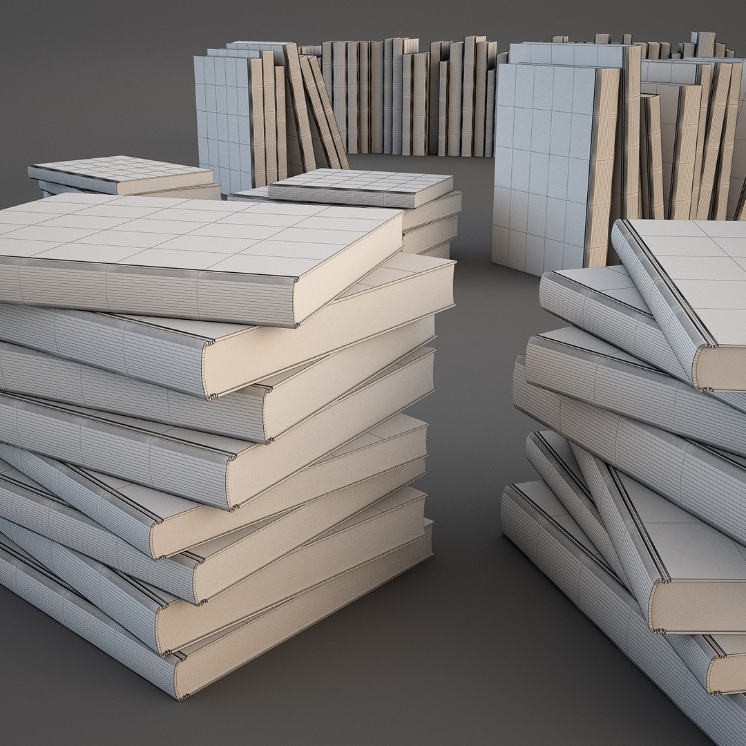3d realistic books model