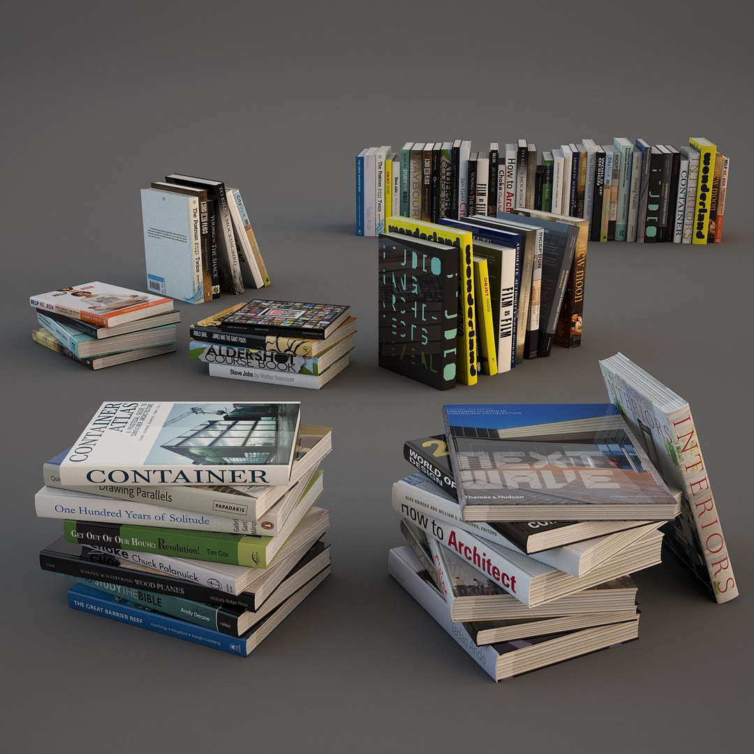 3d realistic books model