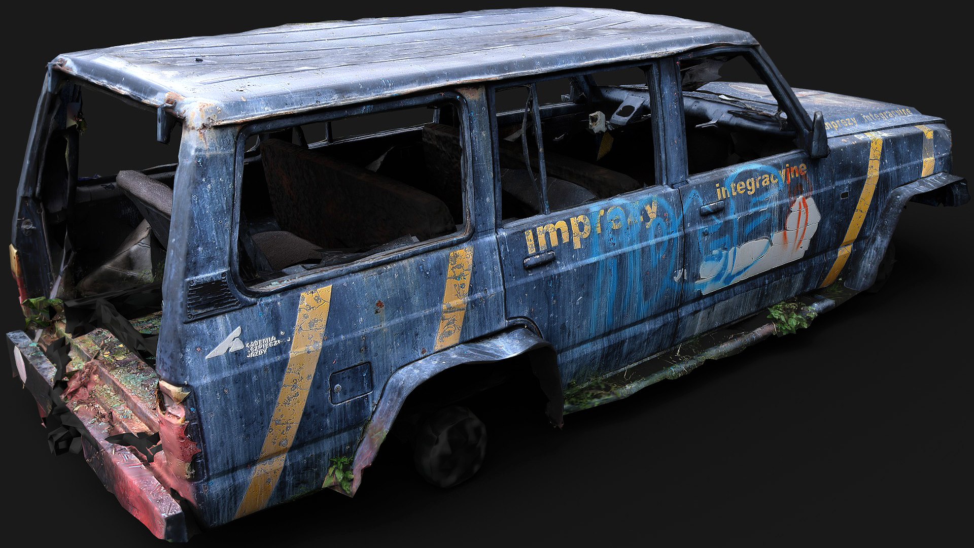 Jeep Vandalized Car Destroyed Street Wreck Photogrammetry 3D Model ...