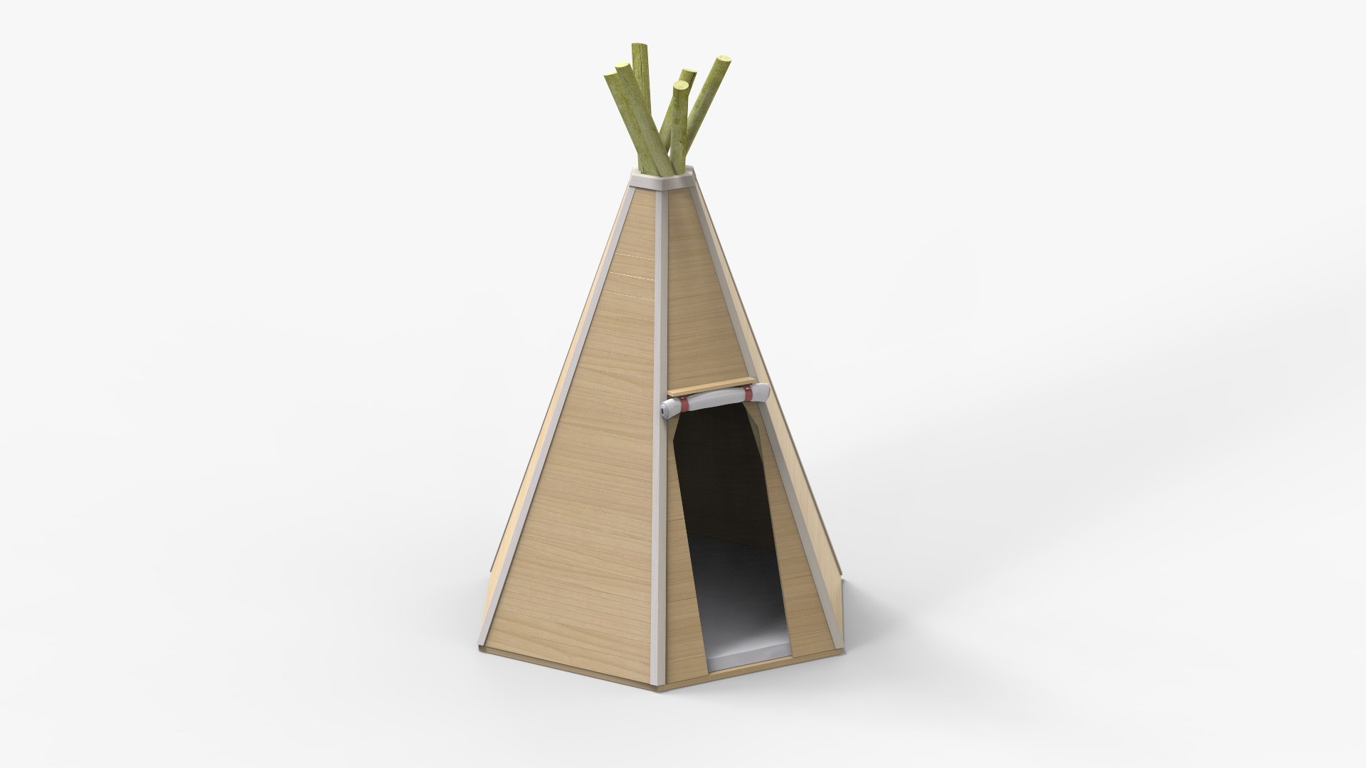 3D Model Wooden Teepee - TurboSquid 1752027