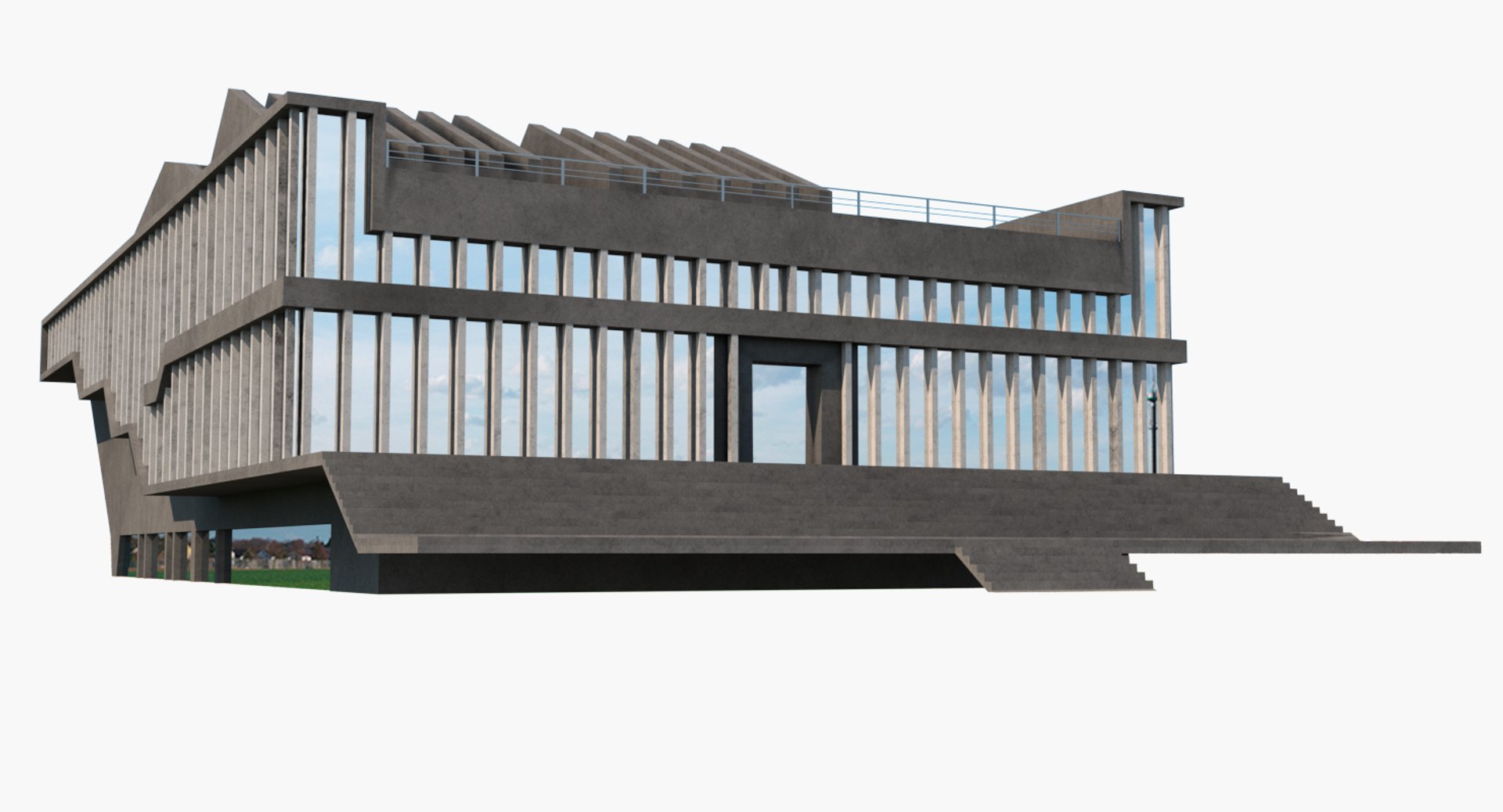 Soviet Building Angular 3D Model - TurboSquid 1273530