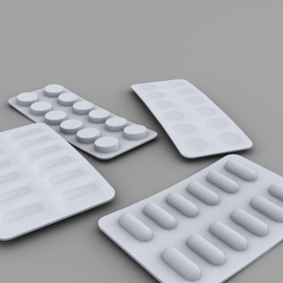 pill blisters 3d model