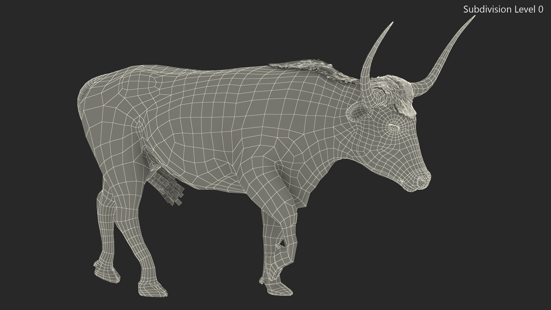 3D Mottled Brown Longhorn Bull Walking Pose - TurboSquid 2181320