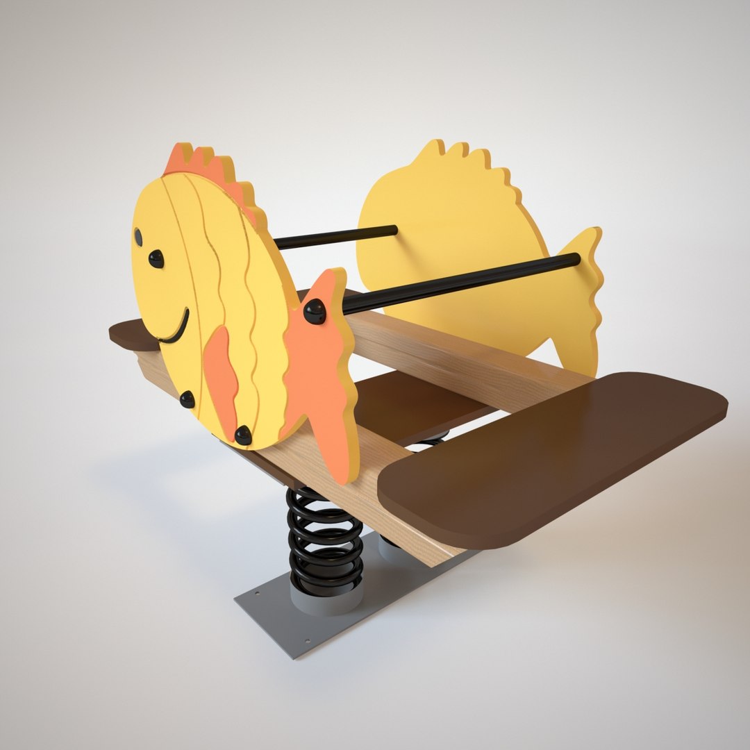 3D playground spring fish model - TurboSquid 1224665
