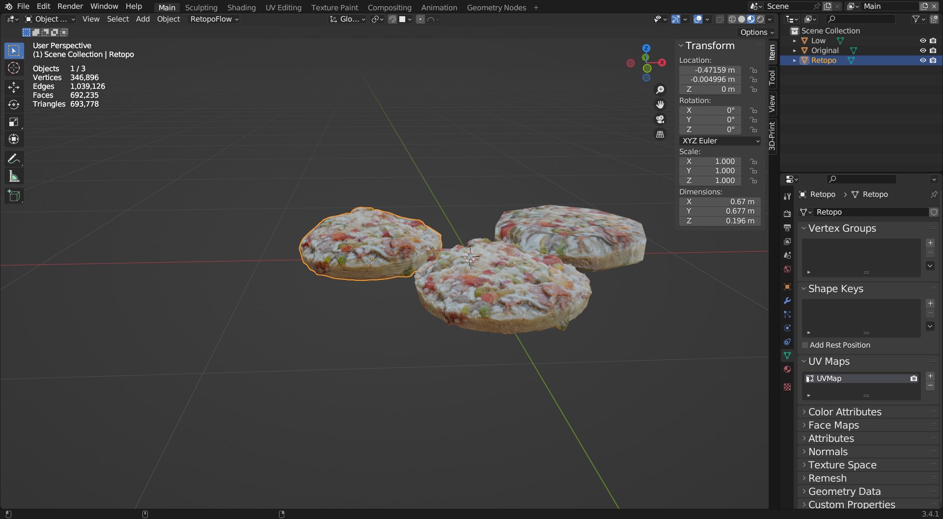 3D Photogrammetry Frozen Pizza LOD Set - TurboSquid 2005380