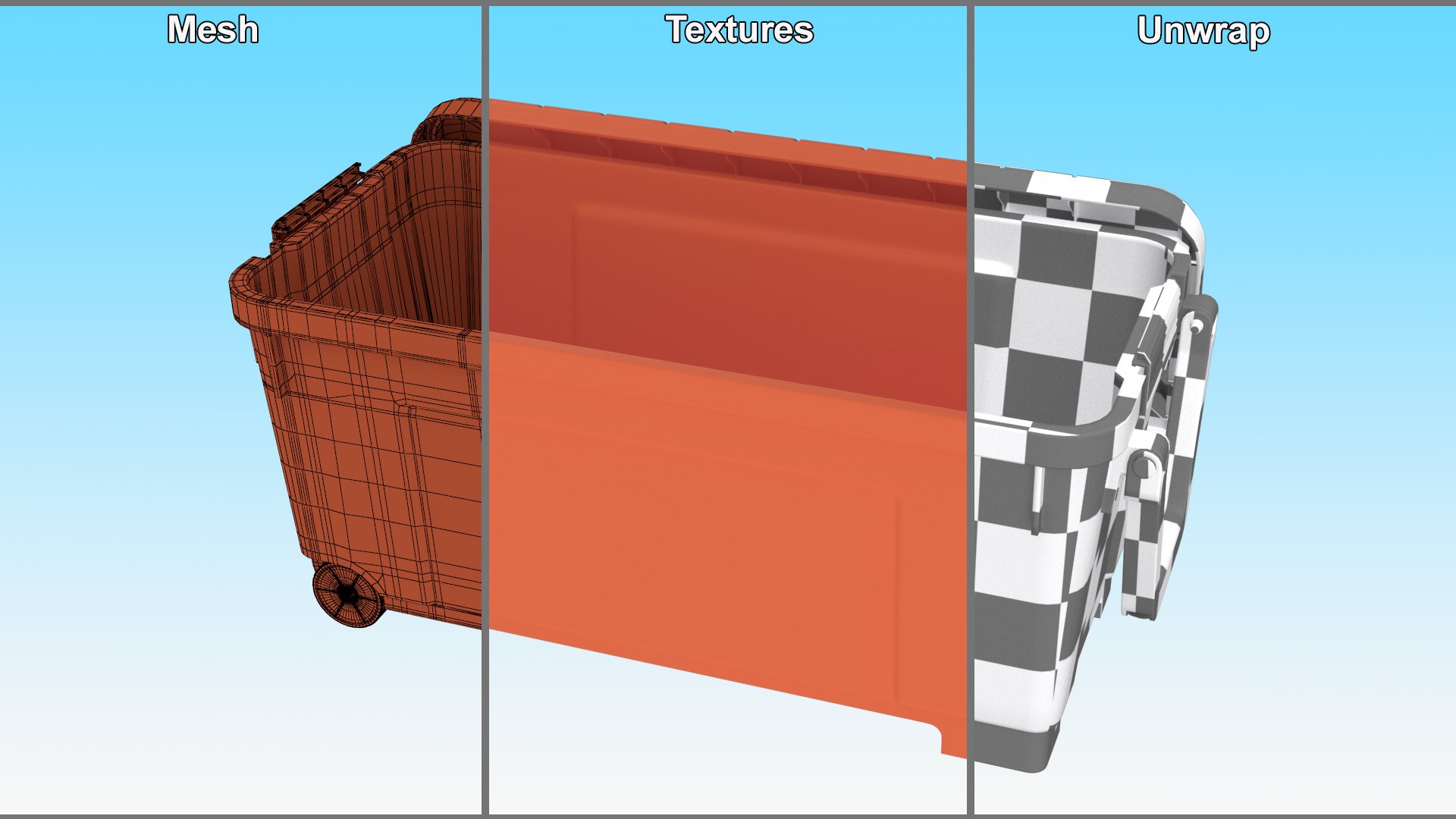 3D Open Plastic Trunk Orange - TurboSquid 2237848