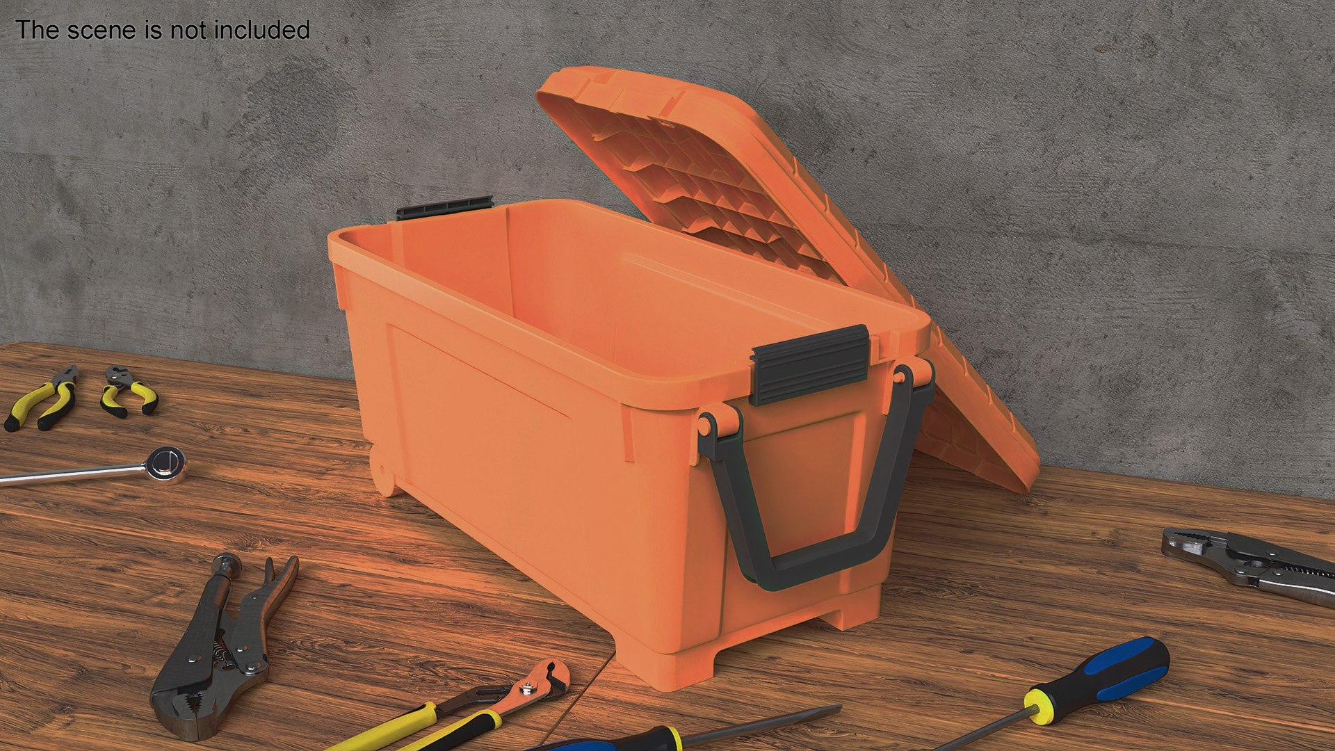 3D Open Plastic Trunk Orange - TurboSquid 2237848