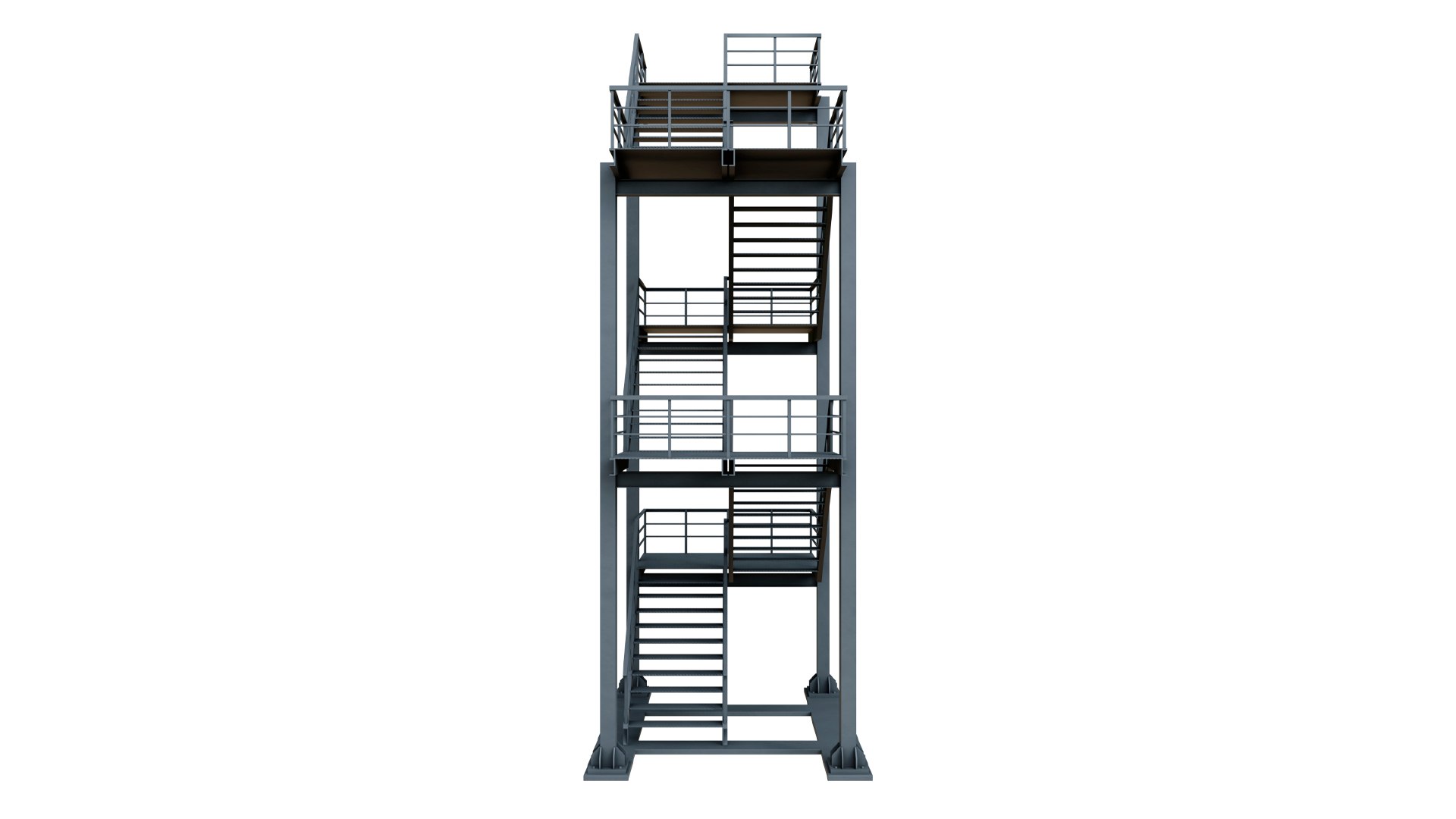 3D Industrial Escape Stair - TurboSquid 1707070