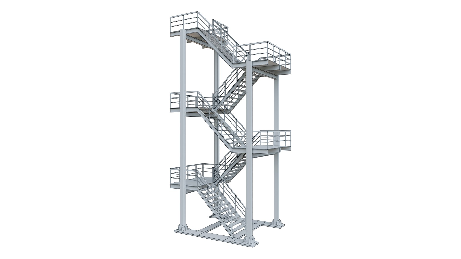 3D Industrial Escape Stair - TurboSquid 1707070