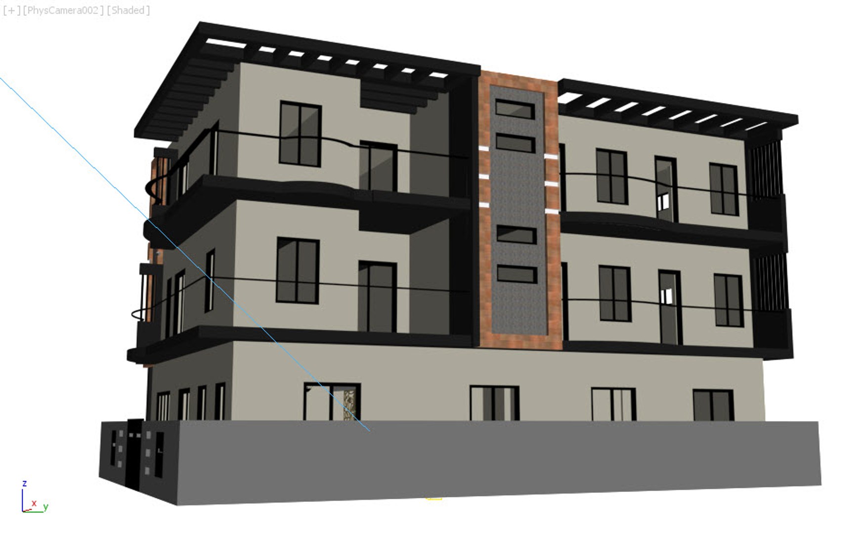 3D 3 Story Apartment Building Model - TurboSquid 1251317