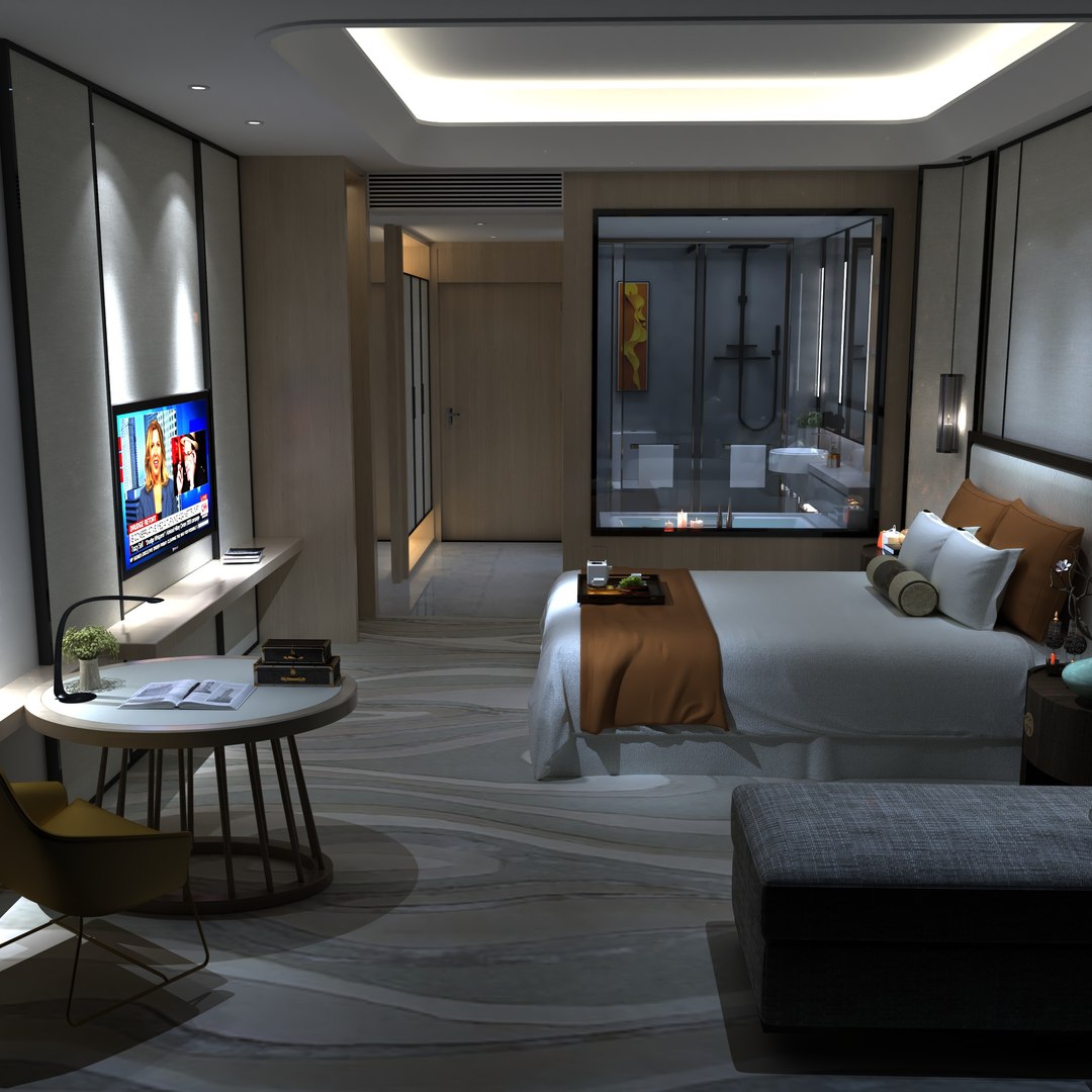 Hotel Room Scene 3D Model - TurboSquid 1918343