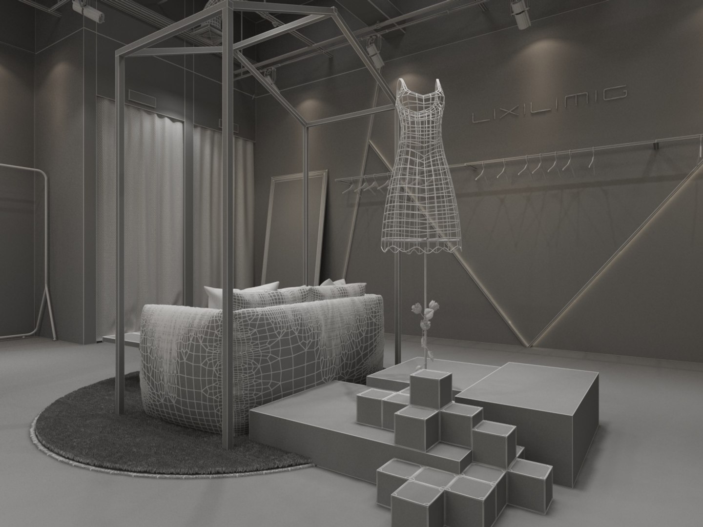 3D Model Clothing Store 2 - TurboSquid 2102409