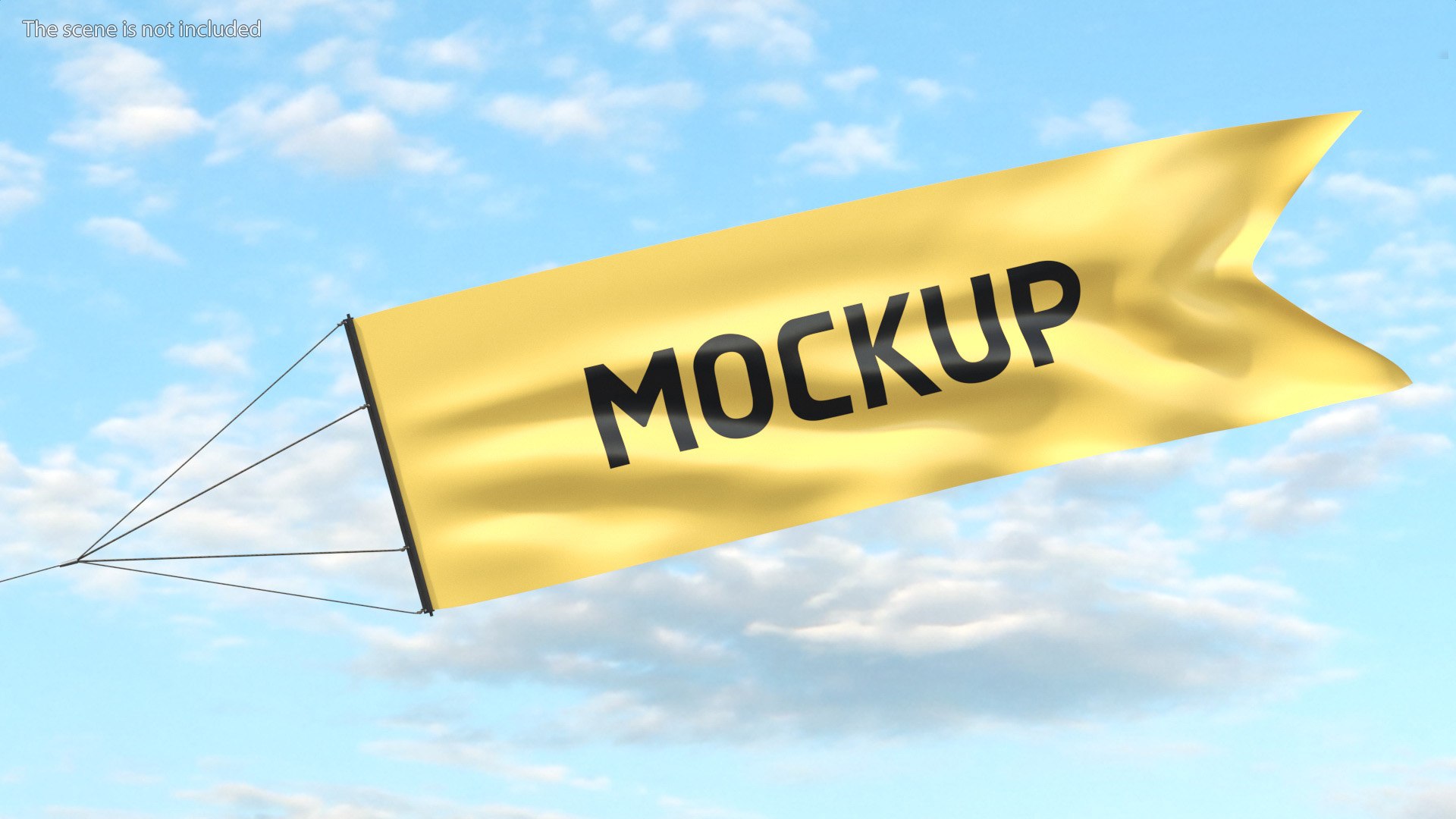 Yellow Big Aerial Banner Mockup 3D Model - TurboSquid 2344642