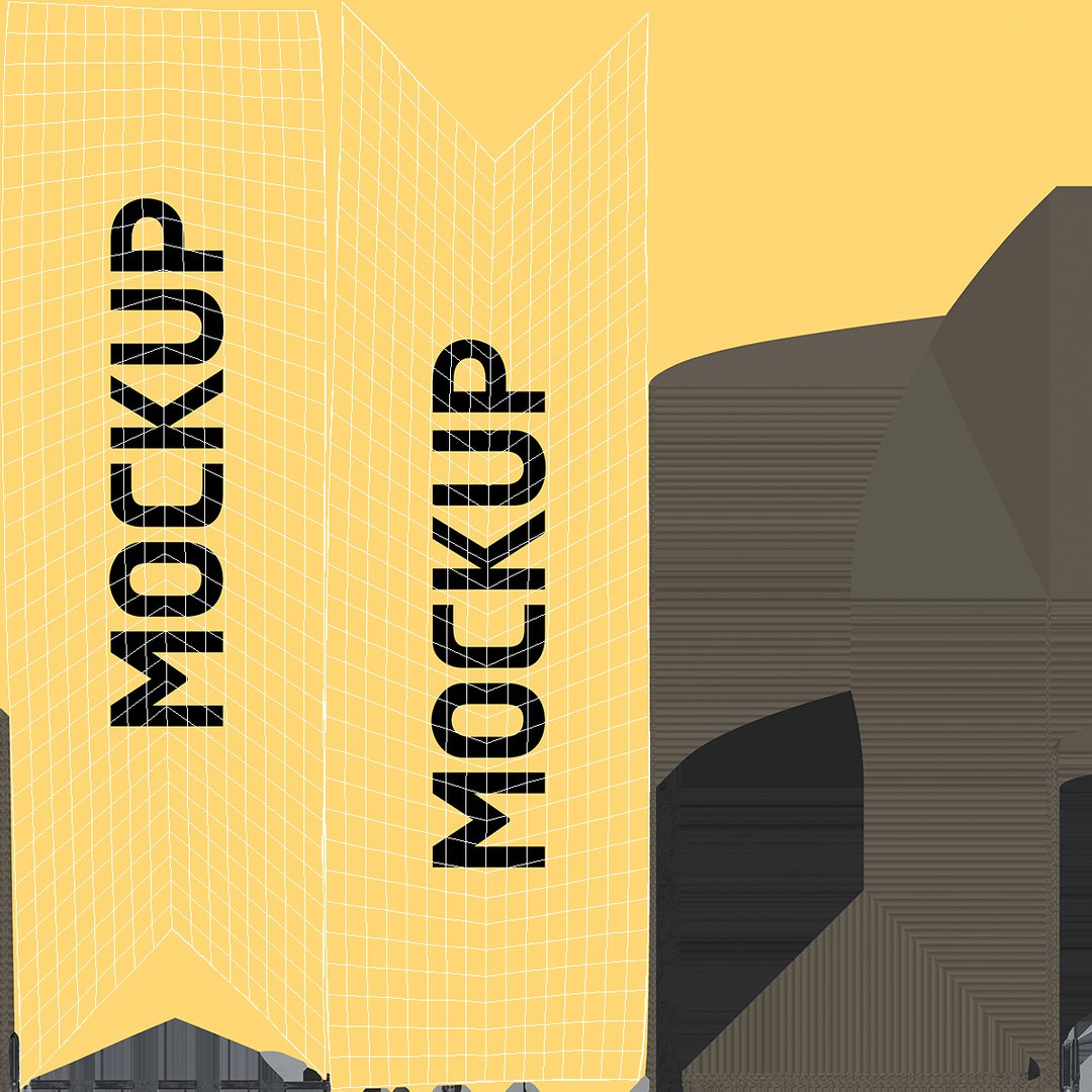 Yellow Big Aerial Banner Mockup 3D Model - TurboSquid 2344642