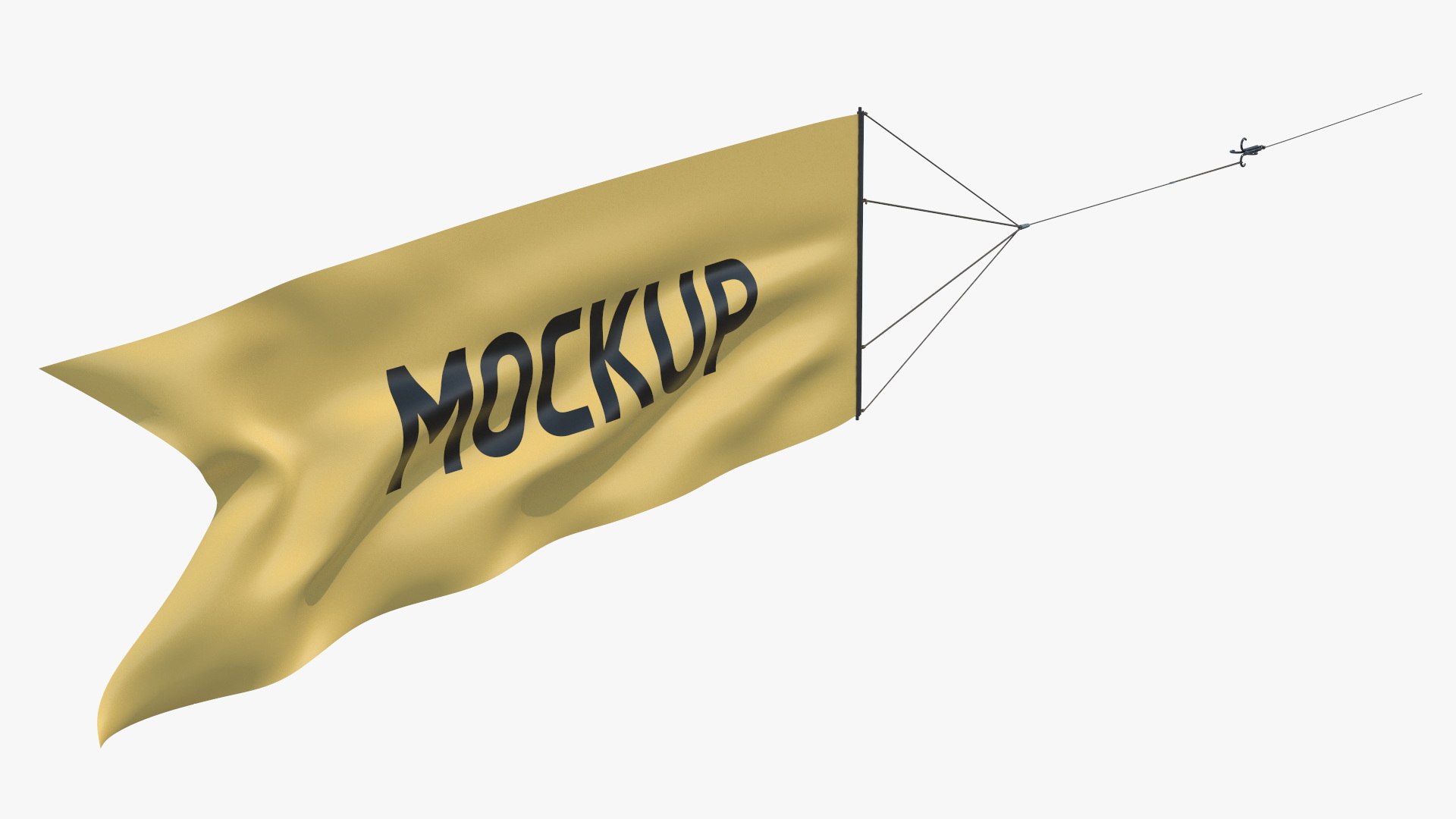 Yellow Big Aerial Banner Mockup 3D Model - TurboSquid 2344642