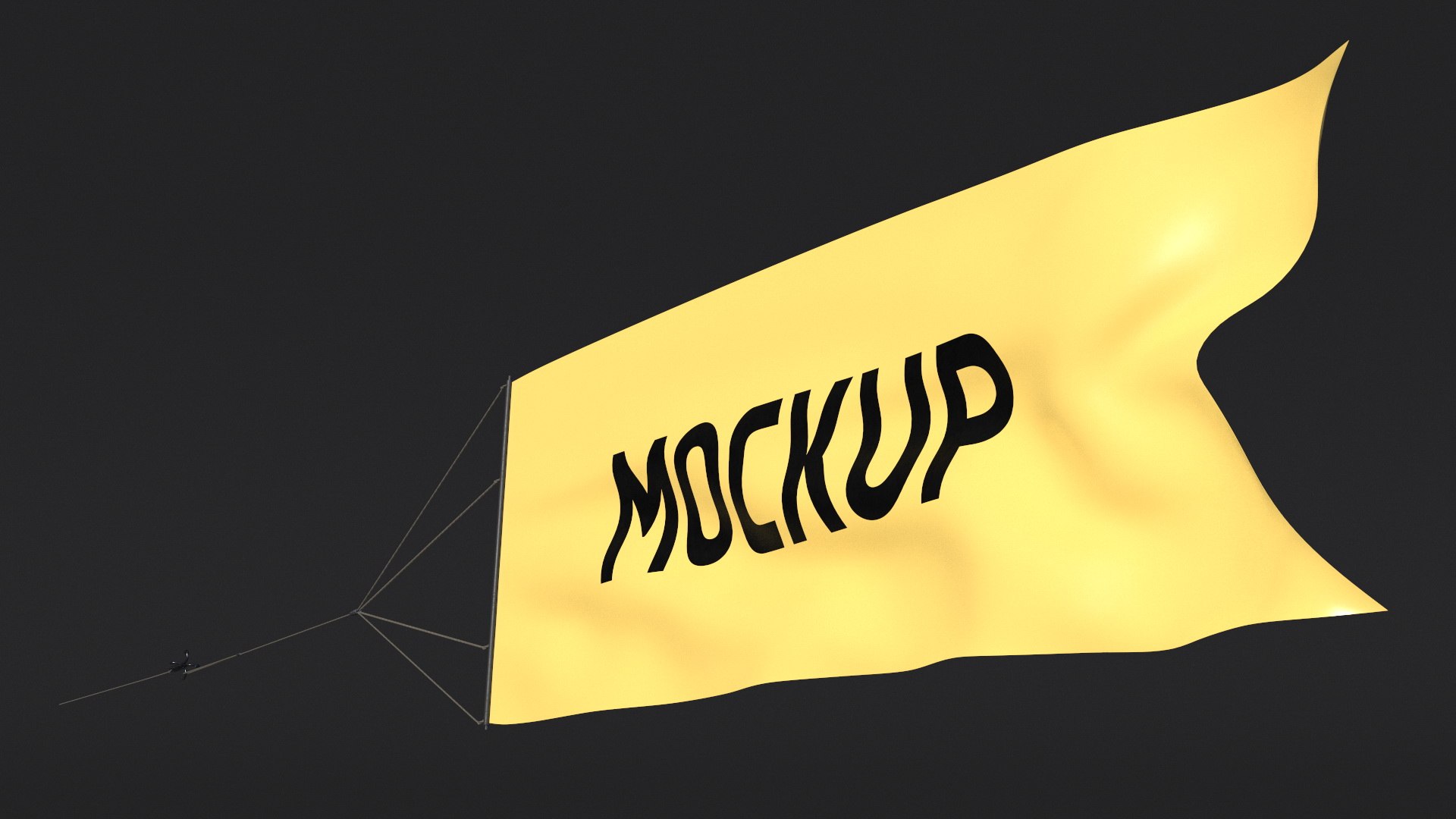 Yellow Big Aerial Banner Mockup 3D Model - TurboSquid 2344642