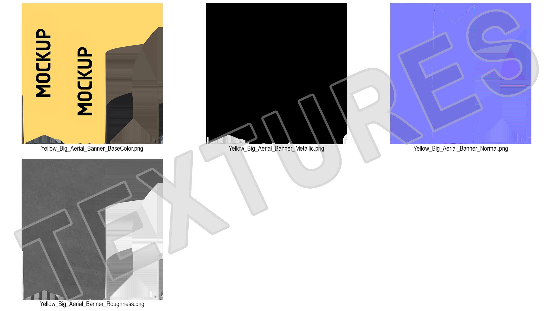 Yellow Big Aerial Banner Mockup 3D Model - TurboSquid 2344642