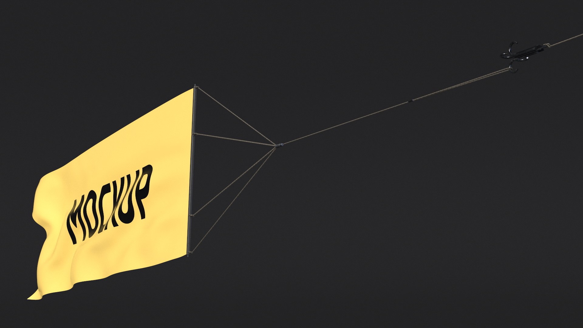 Yellow Big Aerial Banner Mockup 3D Model - TurboSquid 2344642