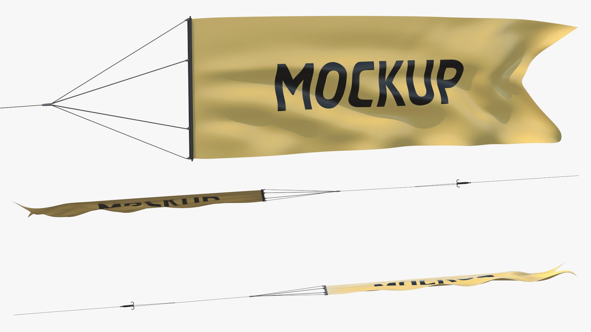 Yellow Big Aerial Banner Mockup 3D Model - TurboSquid 2344642