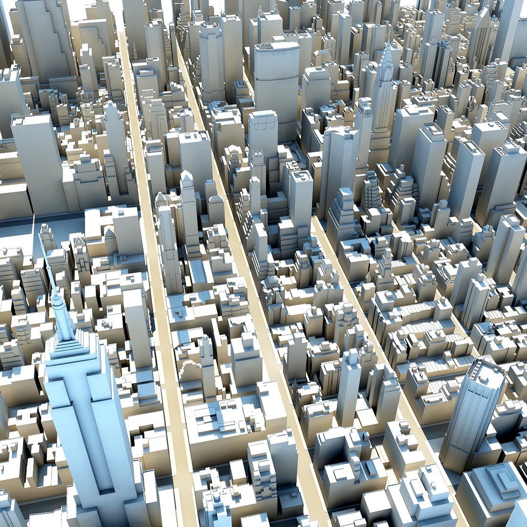 new york manhattan block 3d model