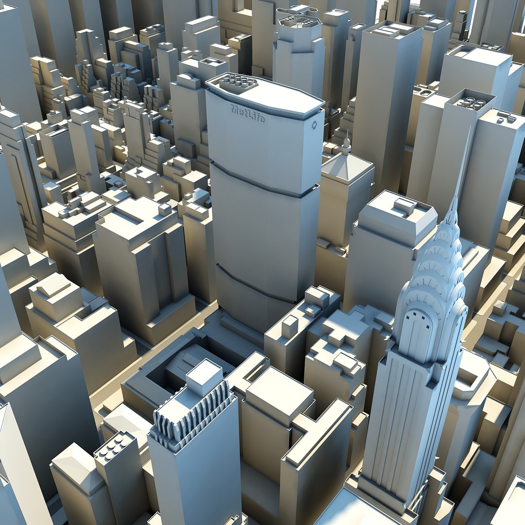 new york manhattan block 3d model