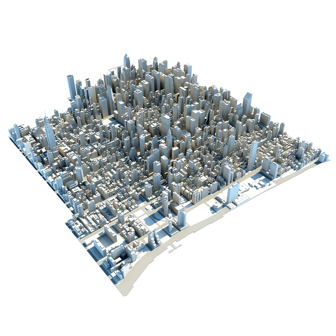 new york manhattan block 3d model