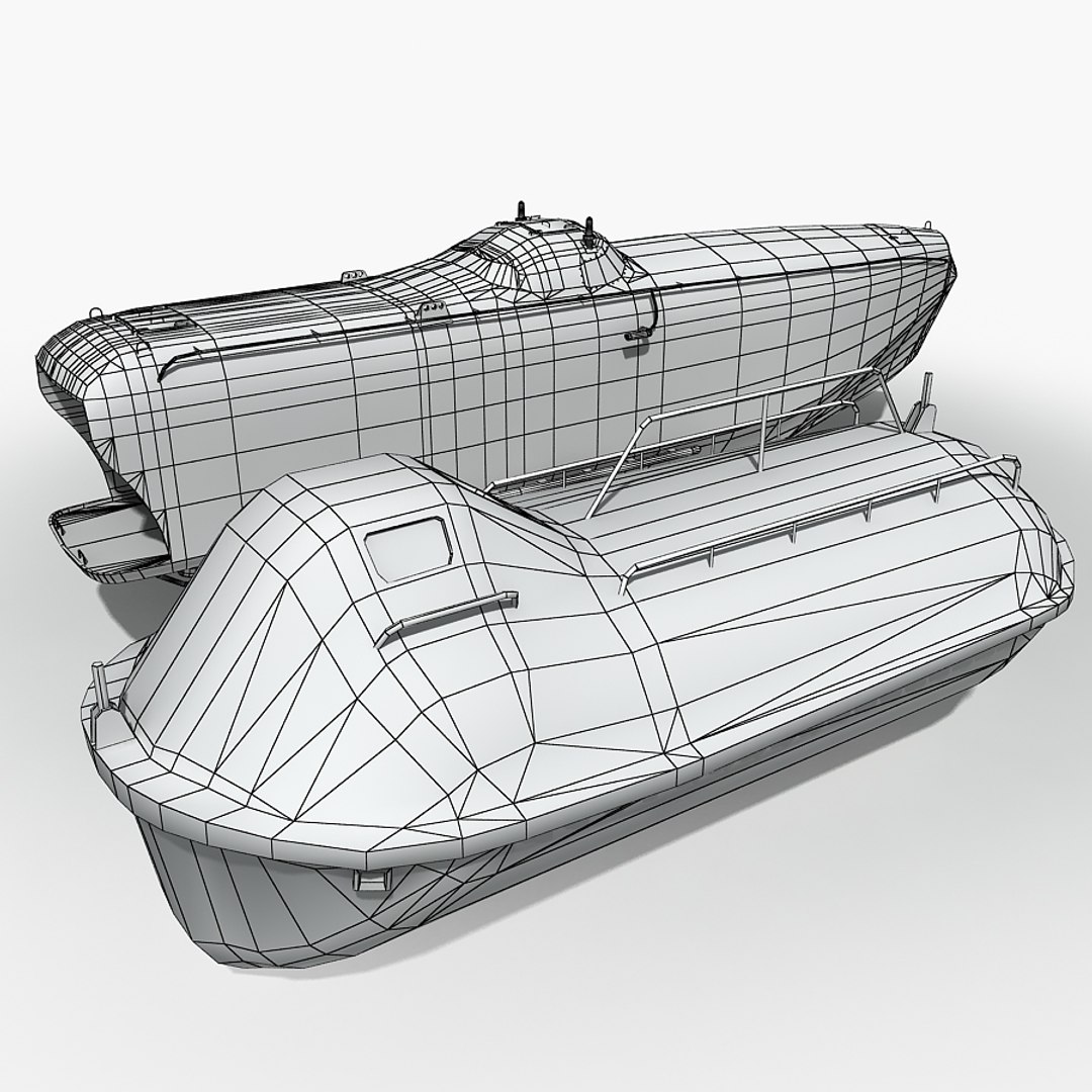 3d Lifeboat Pack Model